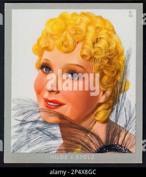 Portrait of actress Hilde von Stolz - Vintage German Cigarette Card 01 ...