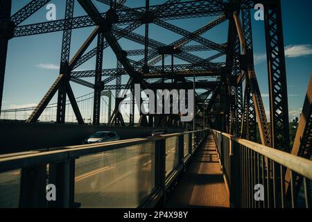 The Quebec Bridge is a riveted steel truss structure. Between Levis and ...