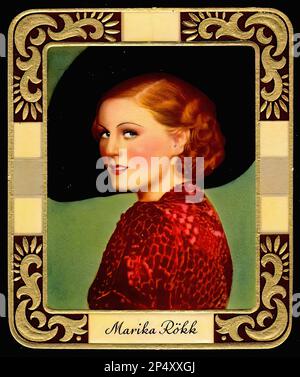 Portrait of Marika Rökk - Vintage German Cigarette Card 01 Stock Photo ...