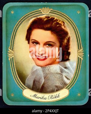 Portrait of Marika Rokk - Vintage German Cigarette Card Stock Photo - Alamy