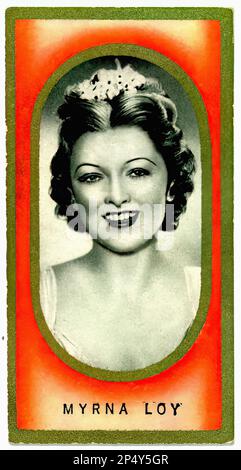 Portrait of Myrna Loy - Vintage Cigarette Card Stock Photo - Alamy