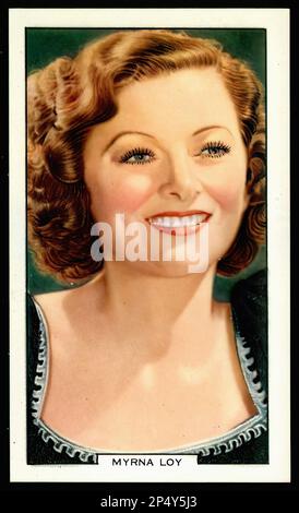 Portrait of Myrna Loy - Vintage Cigarette Card 06 Stock Photo - Alamy