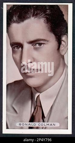 Portrait of Ronald Colman - Vintage Cigarette Card Stock Photo - Alamy