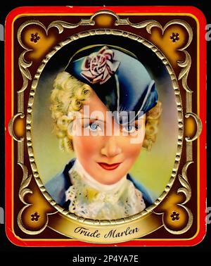 Portrait of Trude Marlen - Vintage German Cigarette Card 02 Stock Photo ...