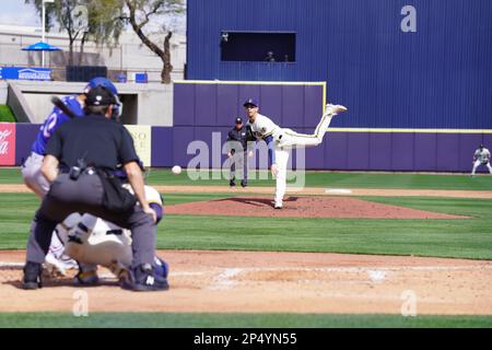 Texas Rangers relief pitcher Robert Garcia throws to the plate during ...