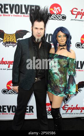 Wayne Static (l) wife Tera Wray Static arrive 3rd Annual Revolver ...