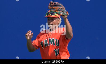 Florida A&M outfielder Ty Jackson (19) makes an out during an NCAA ...