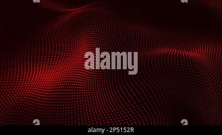 Abstract Trapcode Form digital particle wave. Animation cyber or ...