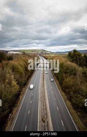 The A27 dual carriageway Stock Photo - Alamy