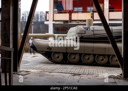 Decin, Czech Republic. 06th Mar, 2023. Inflatable Abrams decoys in ...