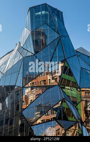 Bilbao, Basque Country, Spain: the polyhedral, origami-like glass and ...
