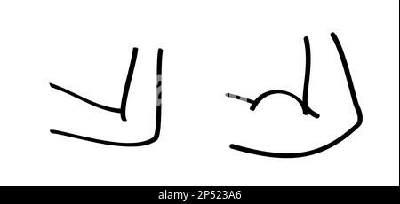 Biceps. Cartoon human elbow symbol. Think bubble or cloud, speech ...