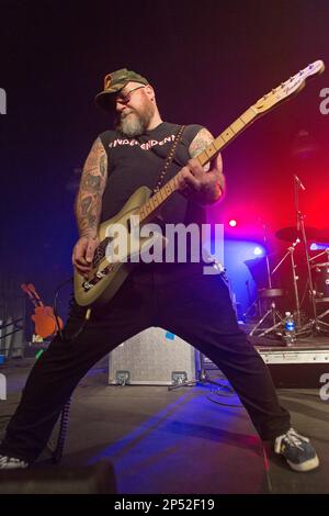 Guitarist Brian Venable of Lucero performs on stage during the 6th ...