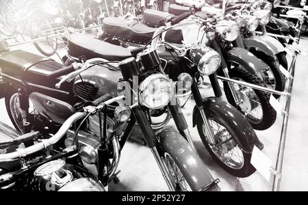 Retro motorcycles in the store Stock Photo - Alamy