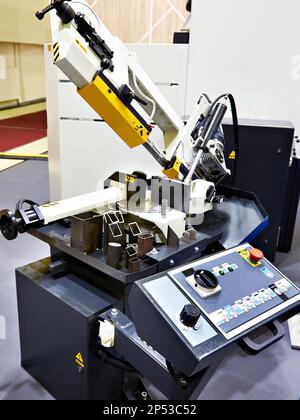 Automatic band saw with control panel Stock Photo - Alamy