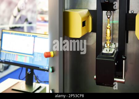 Systems for optical shaft measurement with control monitor Stock Photo ...