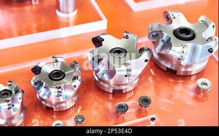 Face and end mills for profile milling in store exhibition Stock Photo ...