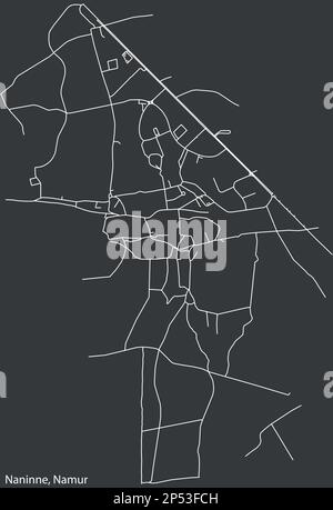 Street roads map of the NANINNE DISTRICT, NAMUR Stock Vector Image ...