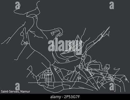 Street roads map of the SAINT-SERVAIS DISTRICT, NAMUR Stock Vector ...