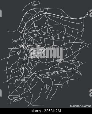Street roads map of the MALONNE DISTRICT, NAMUR Stock Vector Image ...