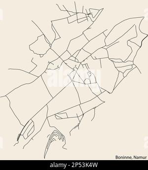 Street roads map of the BONINNE DISTRICT, NAMUR Stock Vector Image ...
