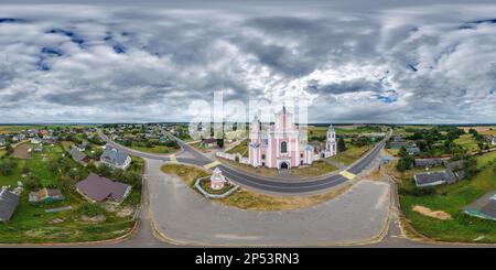 360° view of full hdri 360 panorama aerial view of neo gothic temple or ...