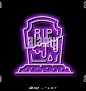 grave zombie horror neon glow icon illustration Stock Vector Image ...