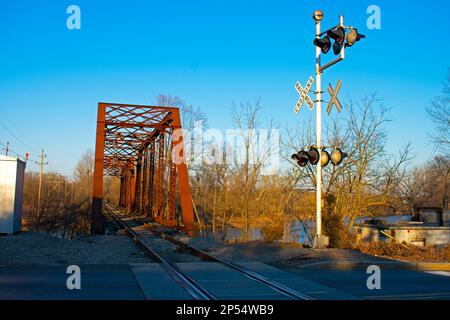Railroad truss bridge over the Raritan river at Flemington, New Jersey ...