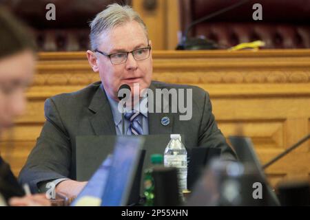 Kansas state Rep. Sean Tarwater, R-Stilwell, watches a House debate on ...