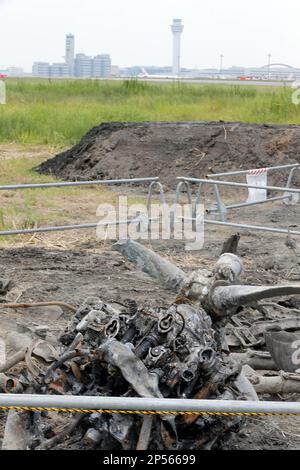 Aircraft wreckage believed to be from World War ll is shown to the ...