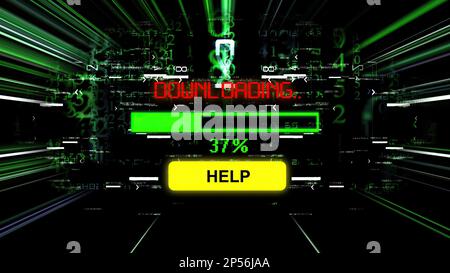 Help download progress bar on the screen Stock Photo - Alamy