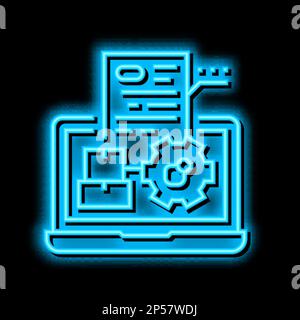 resource for business process neon glow icon illustration Stock Vector ...