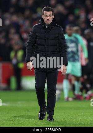 Marco Silva manager of Fulham looks dejected, during the Premier League ...
