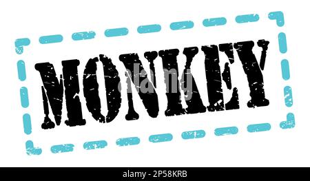 MONKEY text written on blue-black rectangle stamp sign Stock Photo - Alamy