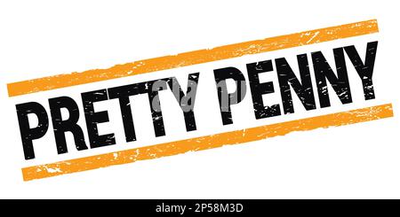 PRETTY PENNY text written on pink-black grungy lines stamp sign Stock ...