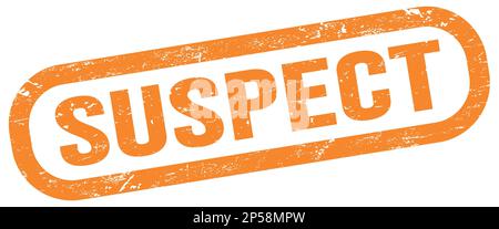 SUSPECT text written on orange grungy lines stamp sign Stock Photo - Alamy
