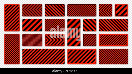 Various red warning signs with diagonal lines. Attention, danger or ...