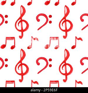 Seamless pattern treble and bass clef symbol. Classical music notes and ...