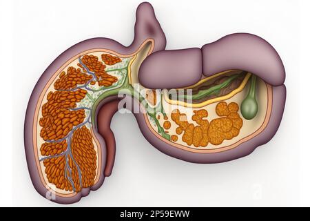 Anatomically accurate realistic 3d illustration of human internal organ ...