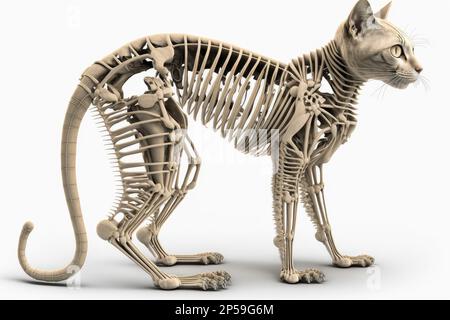 Realistic render of cat skeleton isolated on white background Stock ...