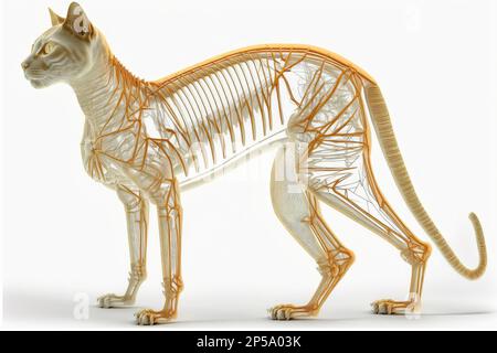 Realistic render of cat skeleton isolated on white background Stock ...