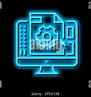 autocad 3d program neon glow icon illustration Stock Vector Image & Art ...