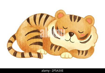 Cute baby tiger character sleep and peep Stock Vector Image & Art - Alamy