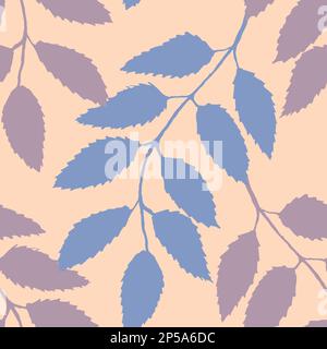 Monochrome pink lilac rowanberry ashberry leaf branch silhouette ...