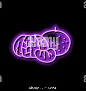 peel mandarin orange neon glow icon illustration Stock Vector Image ...