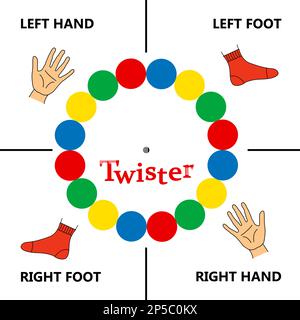 Twister spinner board, illustration. Game of physical skill Stock Photo ...