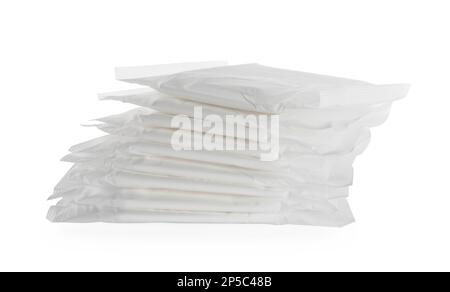Stack of menstrual pads on white background. Gynecological care Stock ...