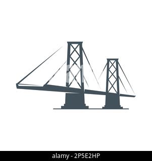 Bridge icon, construction building, trade business and transportation ...