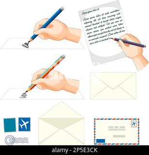 Set of mix letter writing illustration Stock Vector Image & Art - Alamy