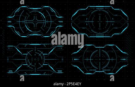 Futuristic square target, aim, sight, HUD reticle, cyberpunk aesthetics ...
